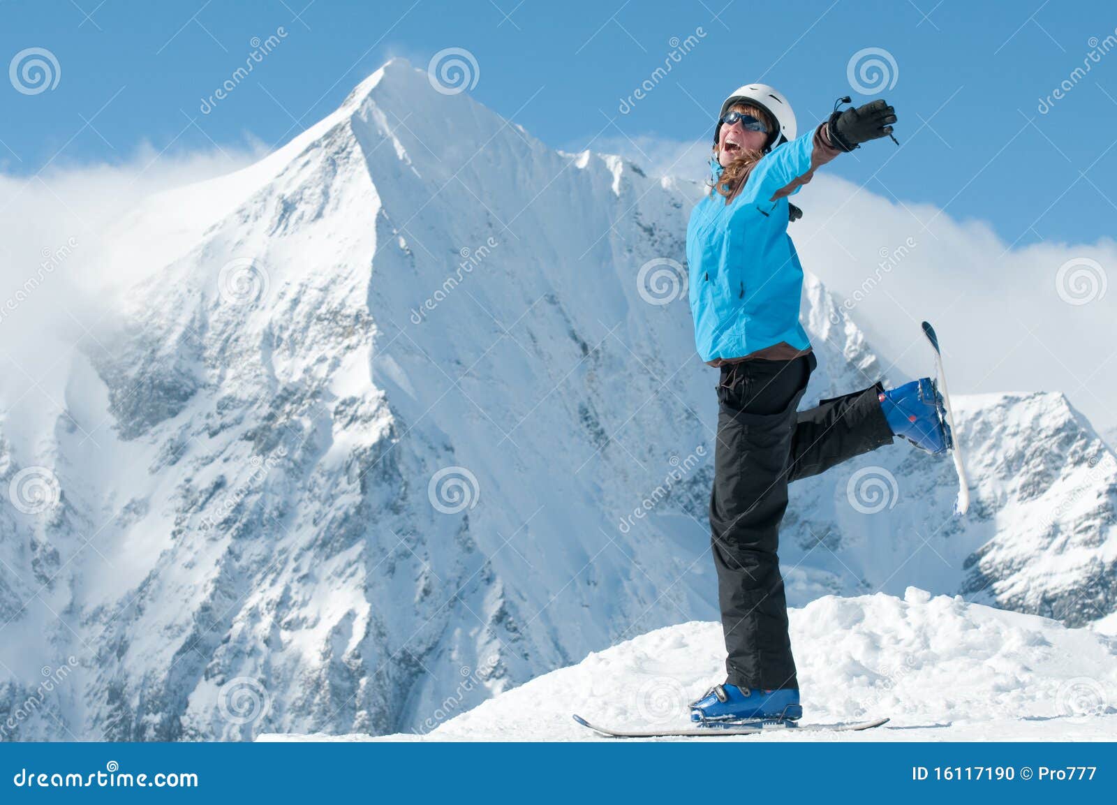 Happy young skier stock photo. Image of caucasian, helmet - 16117190