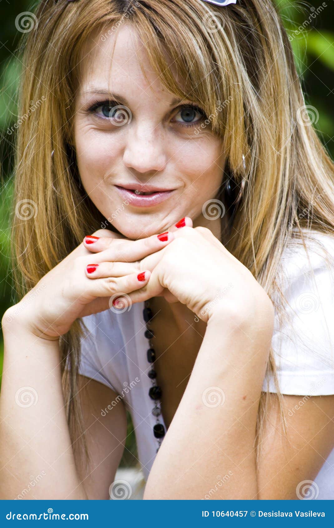 Happy young smiling woman stock image. Image of green - 10640457