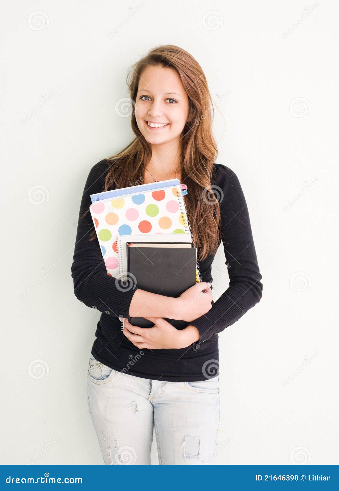 Happy young student girl. stock photo. Image of happy - 21646390