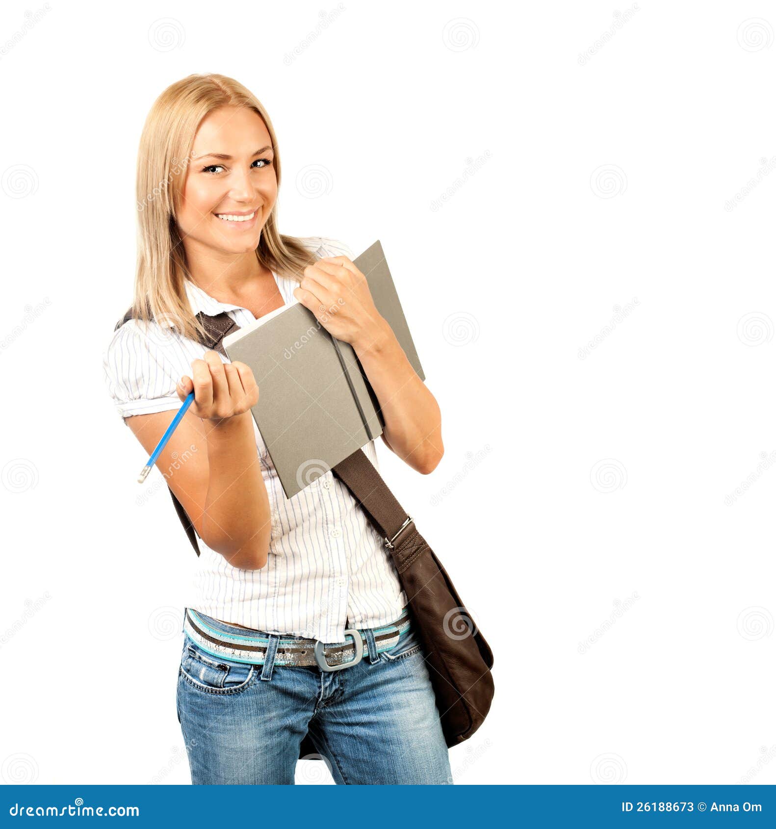 Happy young student girl stock image. Image of book, notebook - 26188673
