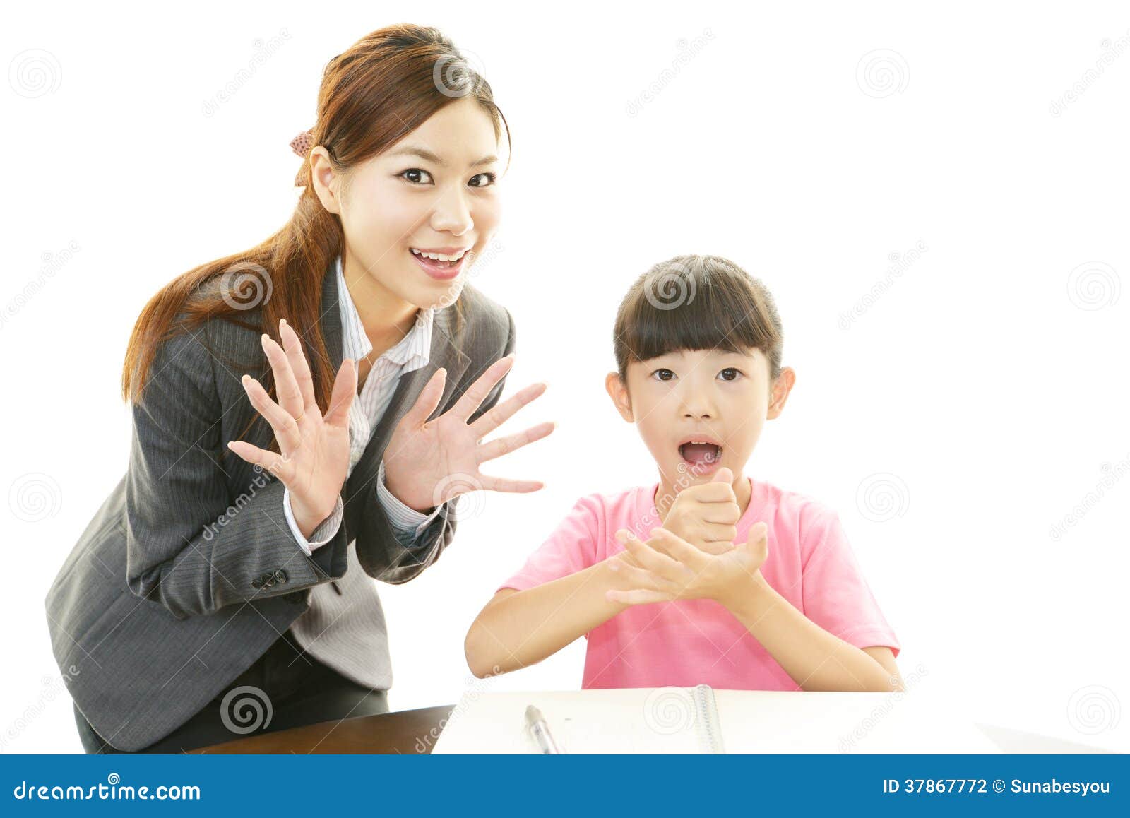 Happy Young Student with Teacher Stock Photo - Image of happiness ...
