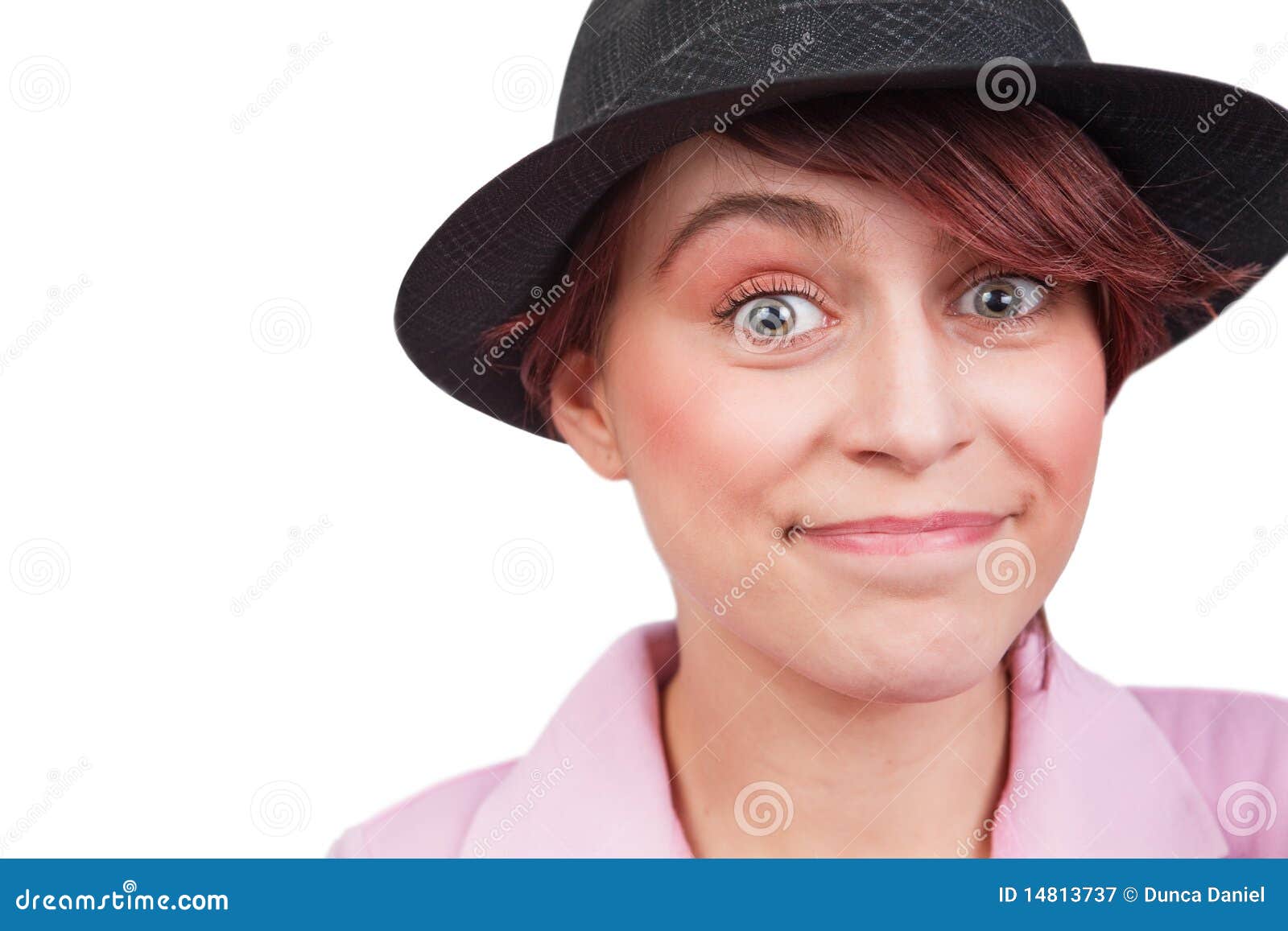 Happy Young Woman with Funny Expression Stock Image - Image of model ...