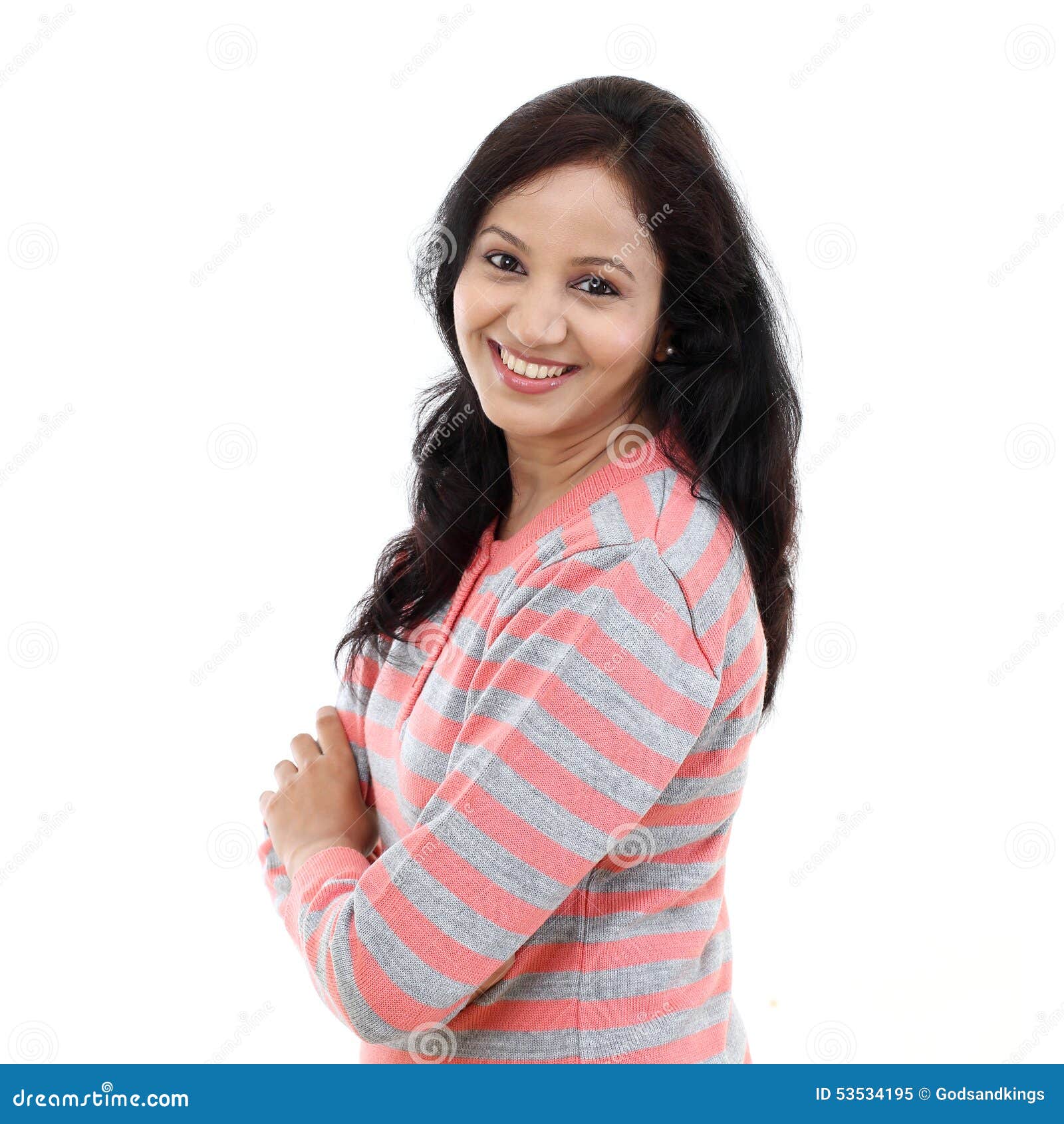 Happy Young Woman Gesturing an Open Hands Stock Image - Image of fresh ...