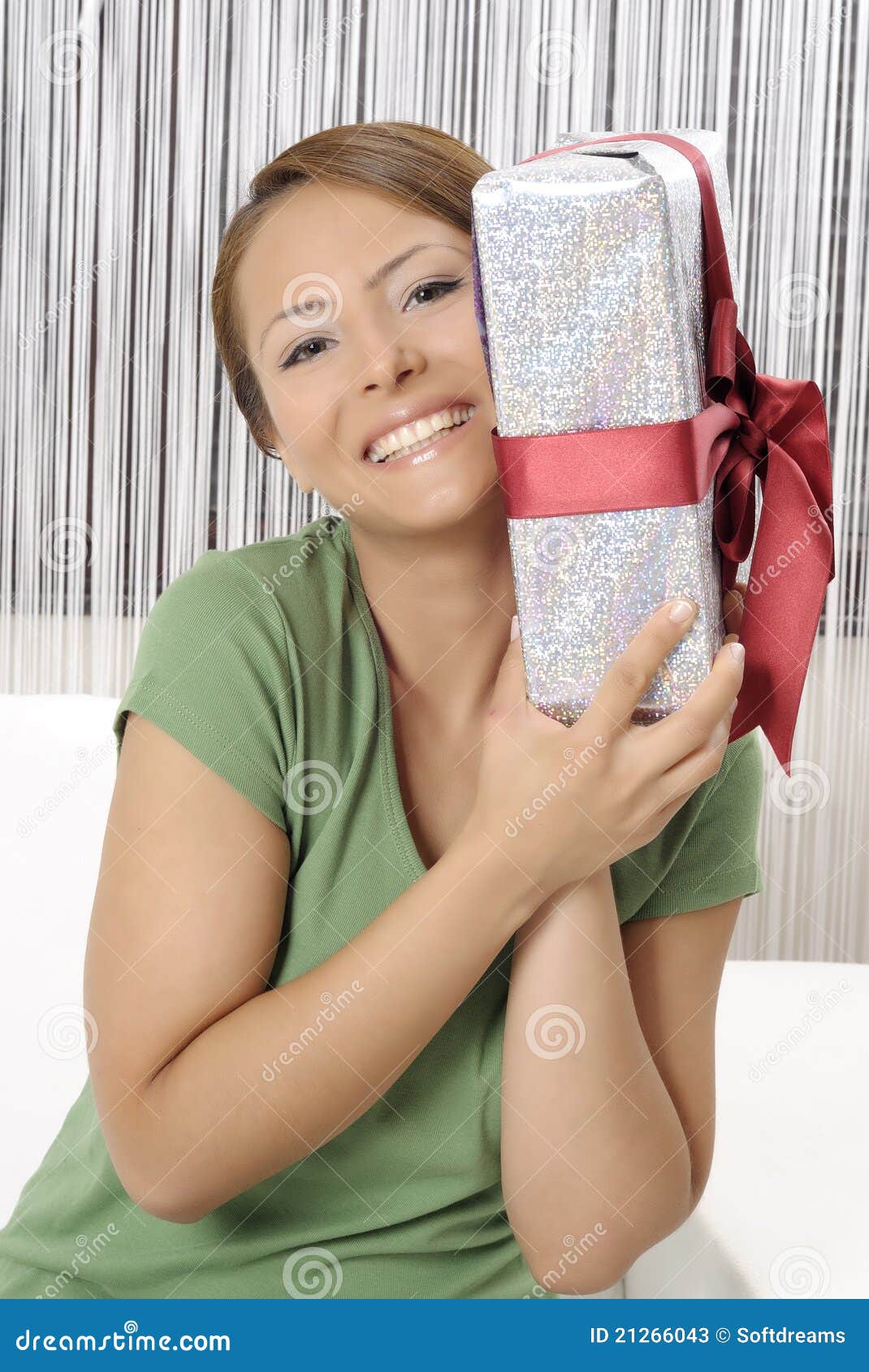 Happy Young Woman with Gift Boxes Stock Image - Image of lady ...
