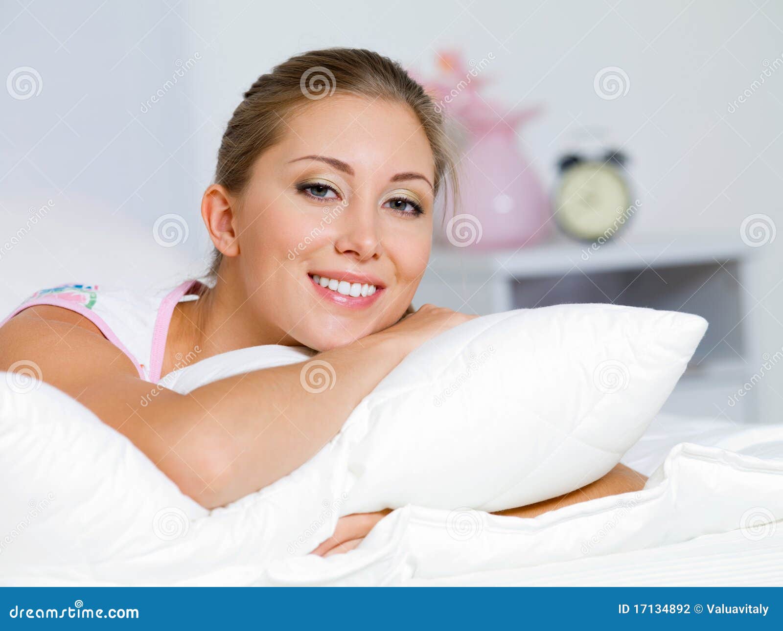 Happy Young Woman Having a Rest Stock Photo - Image of house, life ...