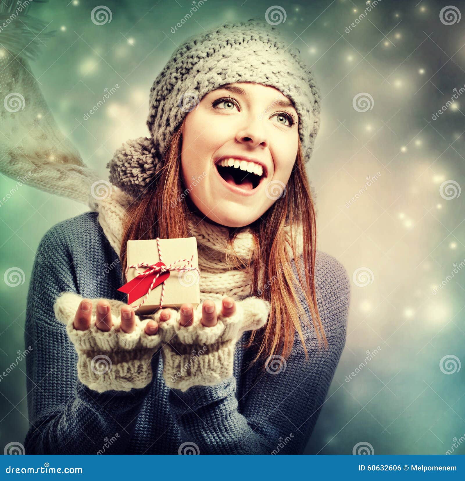 Happy Young Woman Holding a Small Present Box Stock Photo - Image of ... Happy Young Woman Holding a Small Present Box Stock Photo - Image of ...