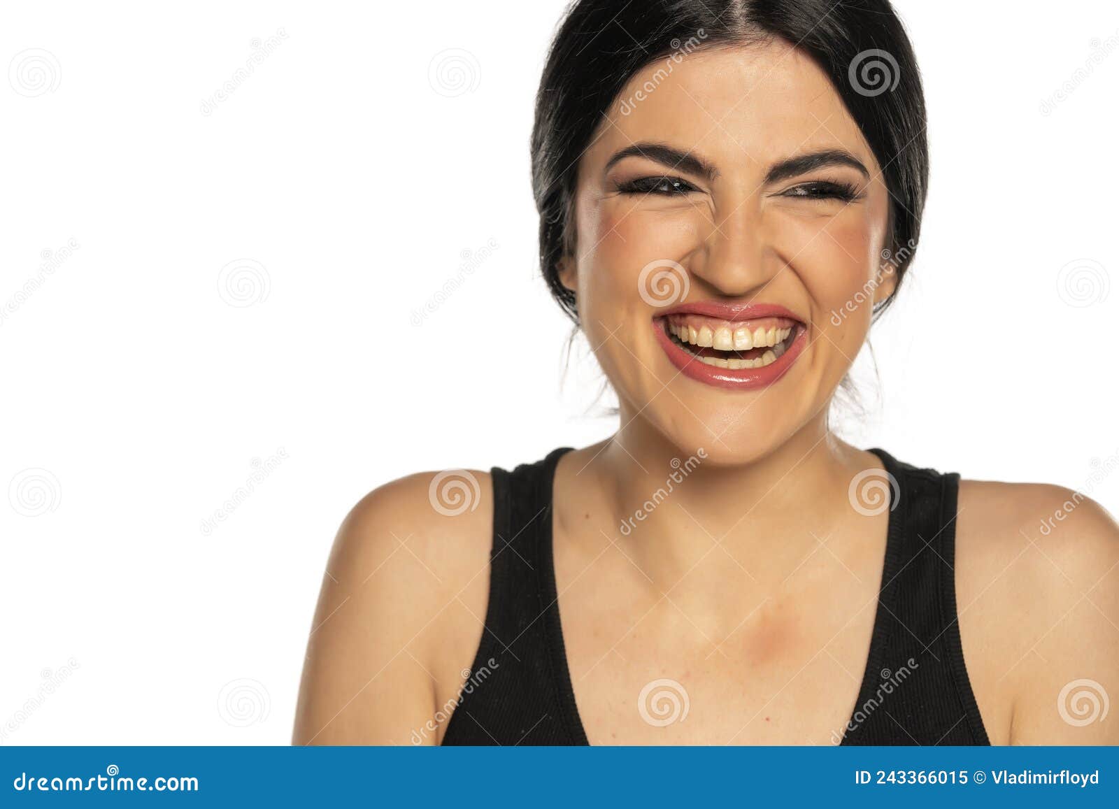 Happy Young Woman with Makeup Stock Image - Image of woman, fashion ...