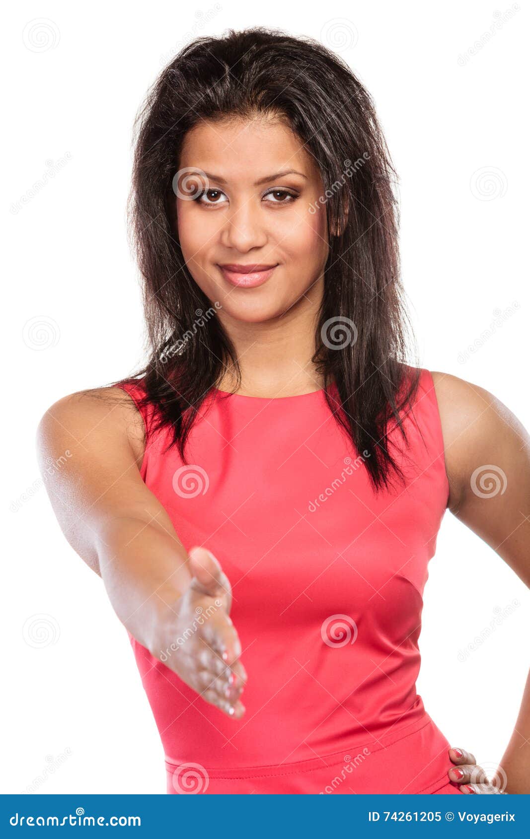 Happy Young Woman Offering Hand Palm for Handshake Stock Image - Image ... Happy Young Woman Offering Hand Palm for Handshake Stock Image - Image ...