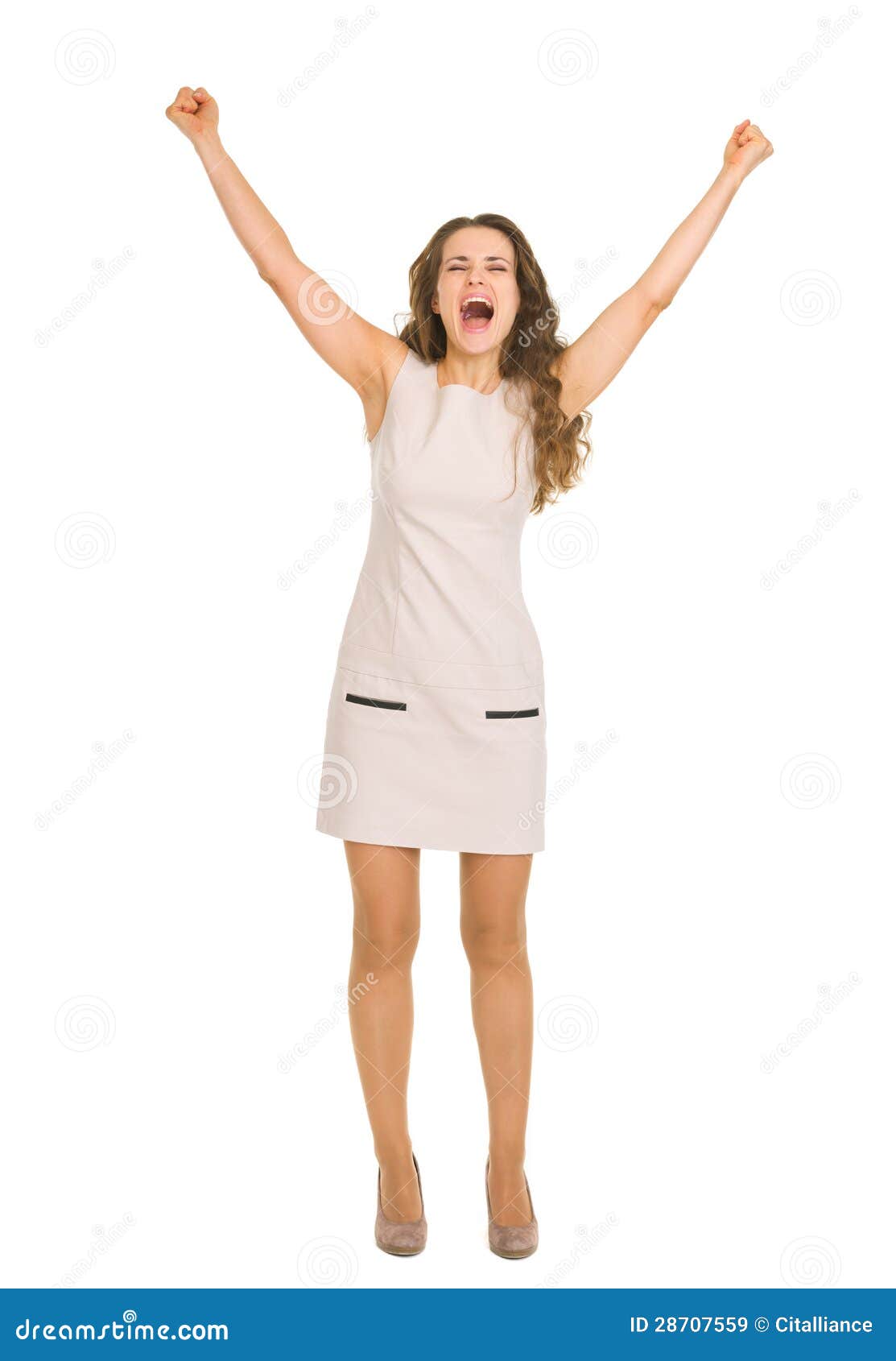 Happy Young Woman Rejoicing Success Stock Image - Image of life, winner ...