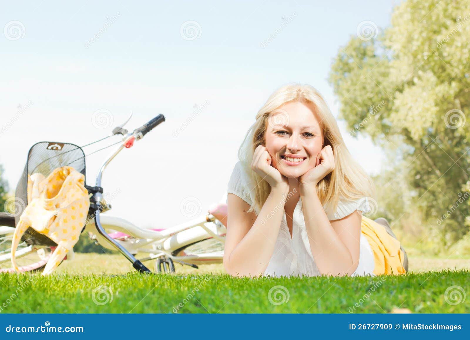 Happy young woman relaxing stock image. Image of happy - 26727909