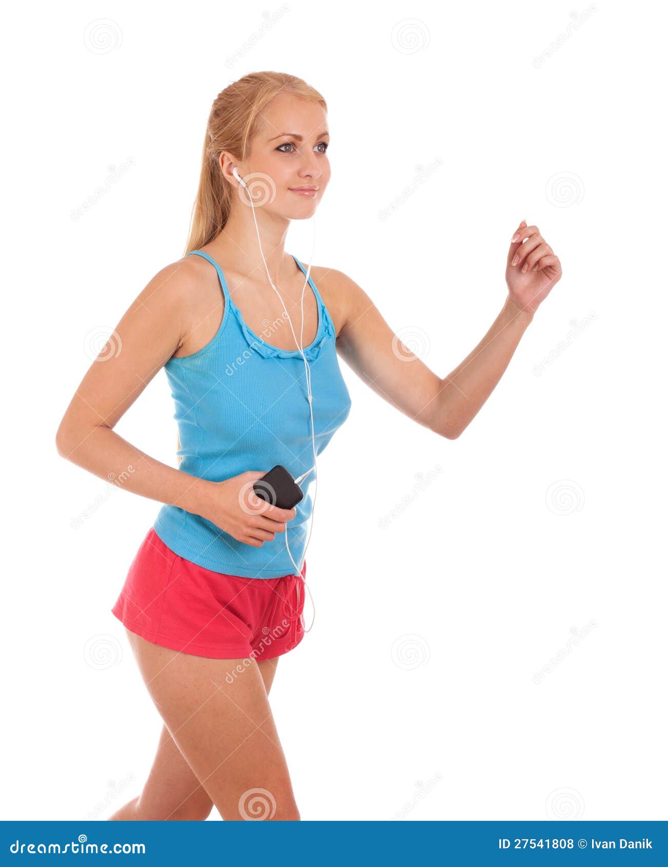 Happy young woman running stock photo. Image of thin - 27541808