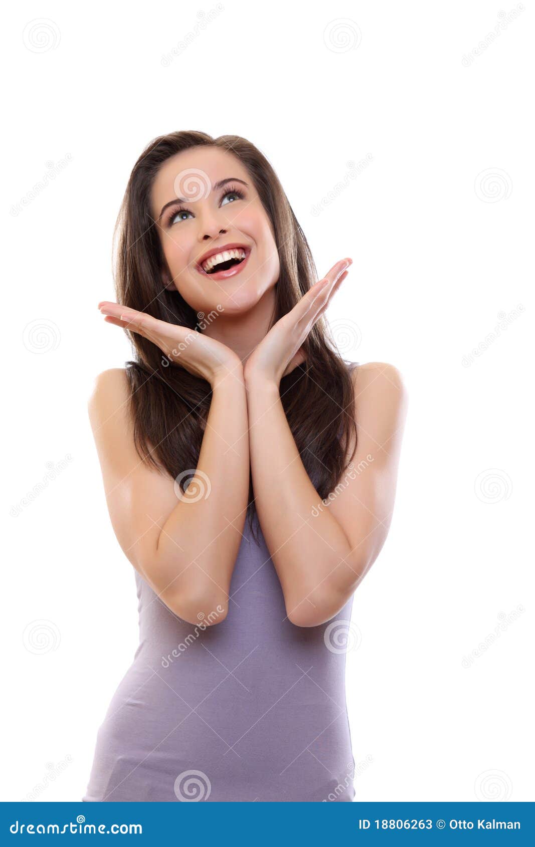 Happy young woman smiling stock image. Image of grimace - 18806263