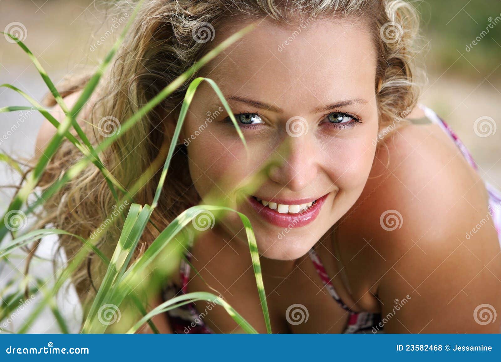 Happy young woman smiling stock photo. Image of relaxed - 23582468