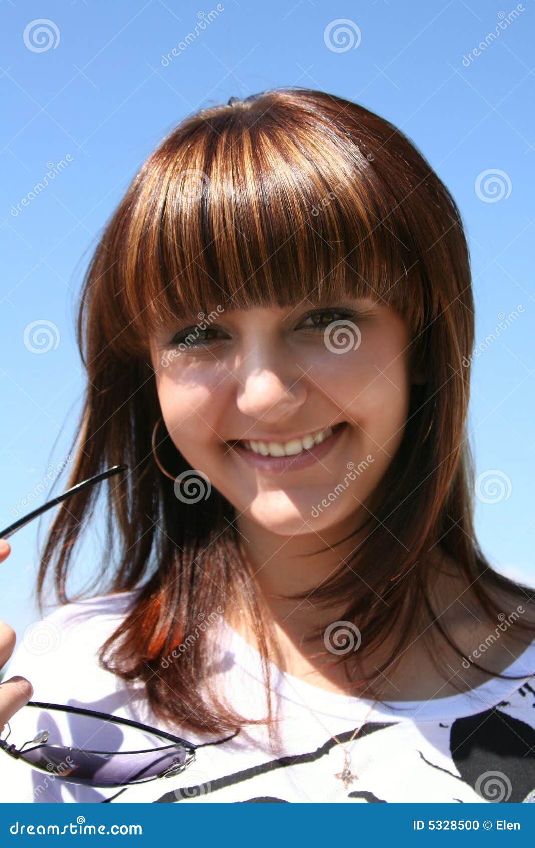 Happy young woman smiling stock photo. Image of shades - 5328500
