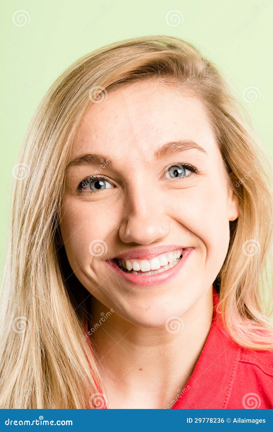 Happy Woman Portrait Real People High Definition Green Background Stock ...