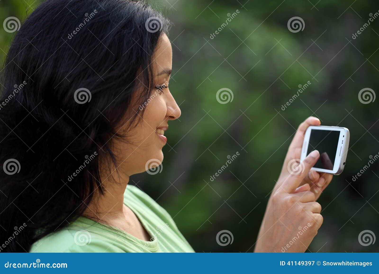 Happy Young Woman Text Messaging Stock Image - Image of asian ...