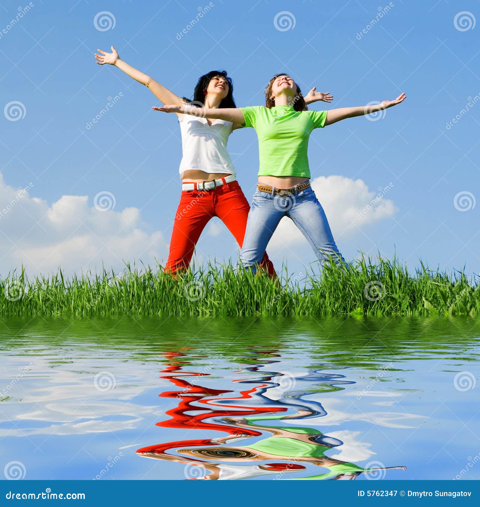 Happy Young Women Dreams To Fly on Winds Stock Image - Image of concept ...