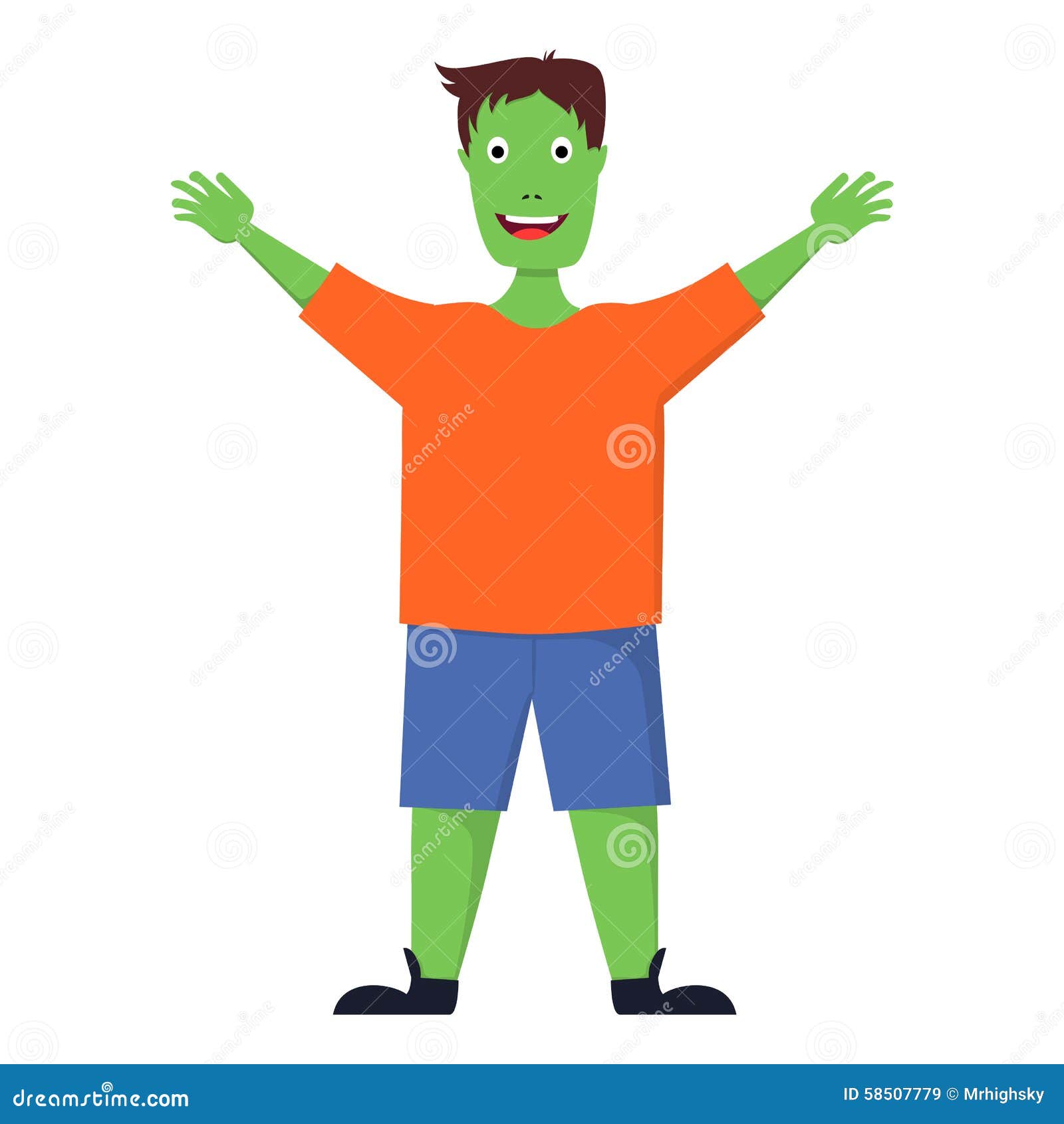 Happy Zombie Asking for Hug Stock Vector - Illustration of cute, evil ...