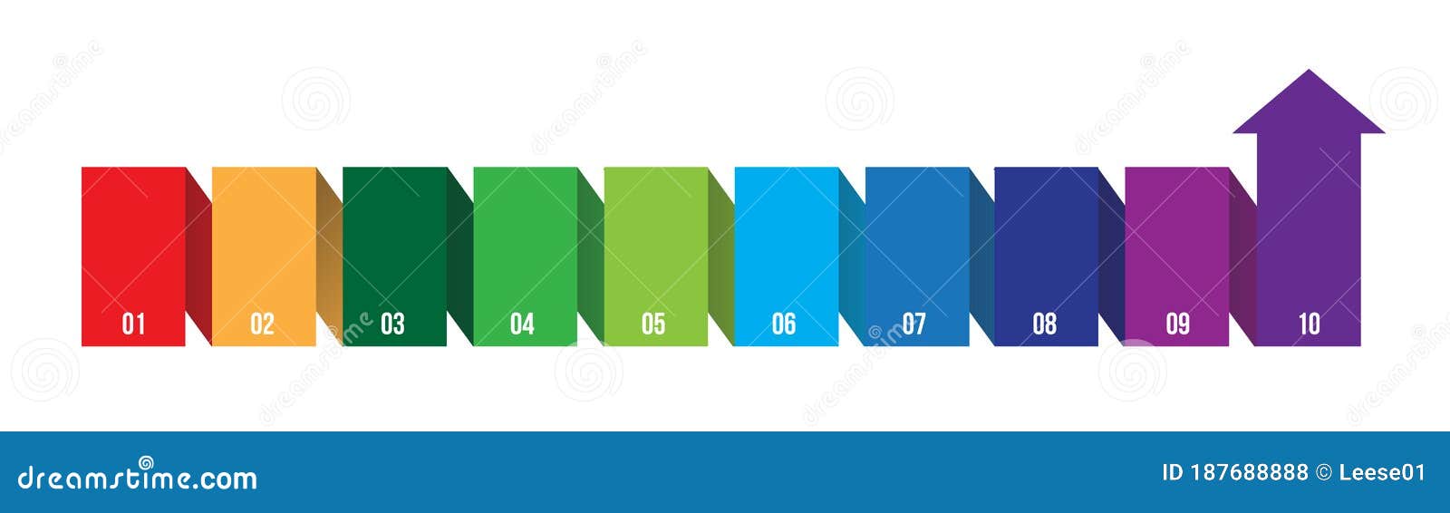 Ten Step Process Flow Infographic Stock Photo - Illustration of orange ...