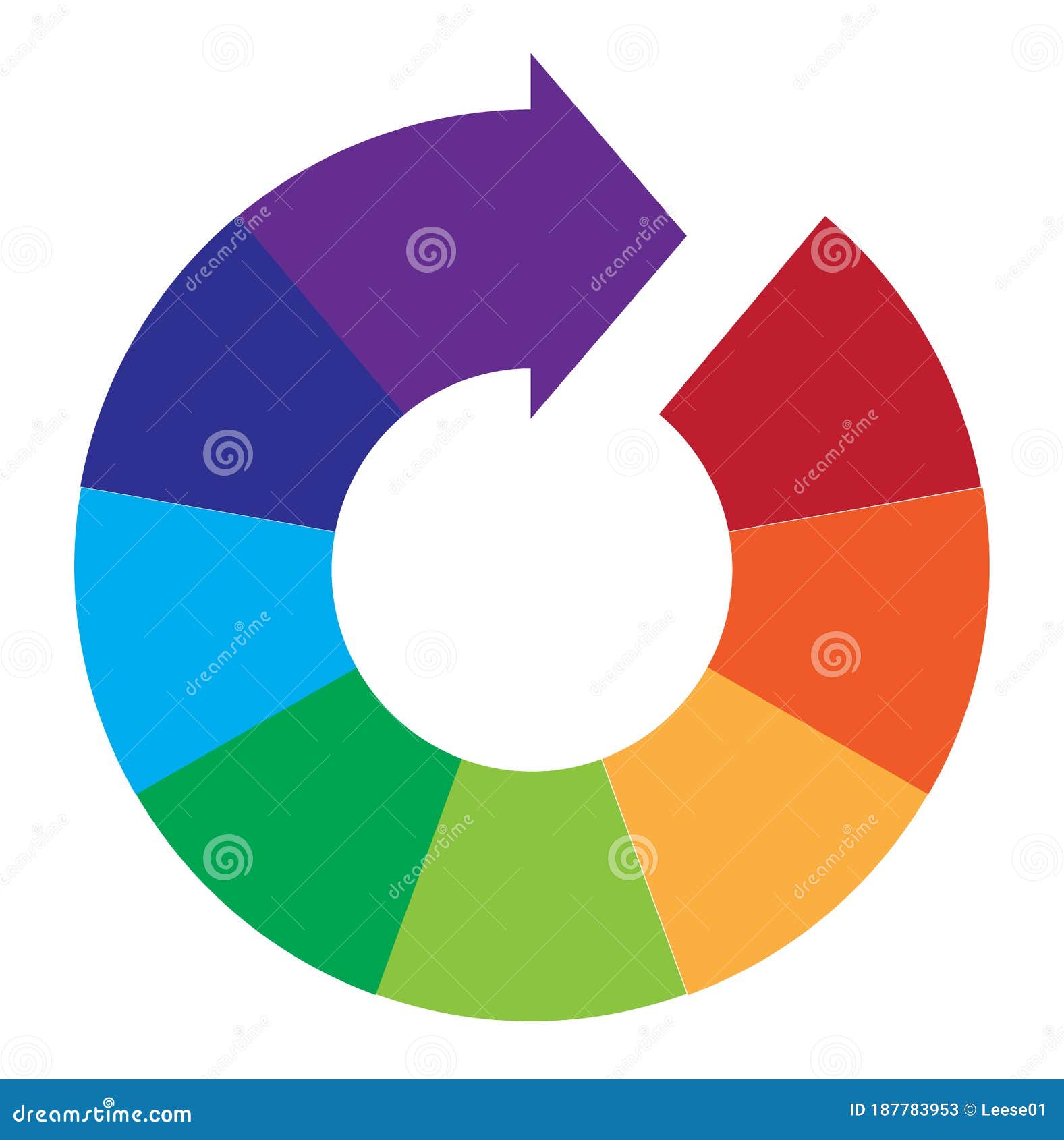 Eight Step Circular Process Flow Stock Image - Illustration of colorful ...