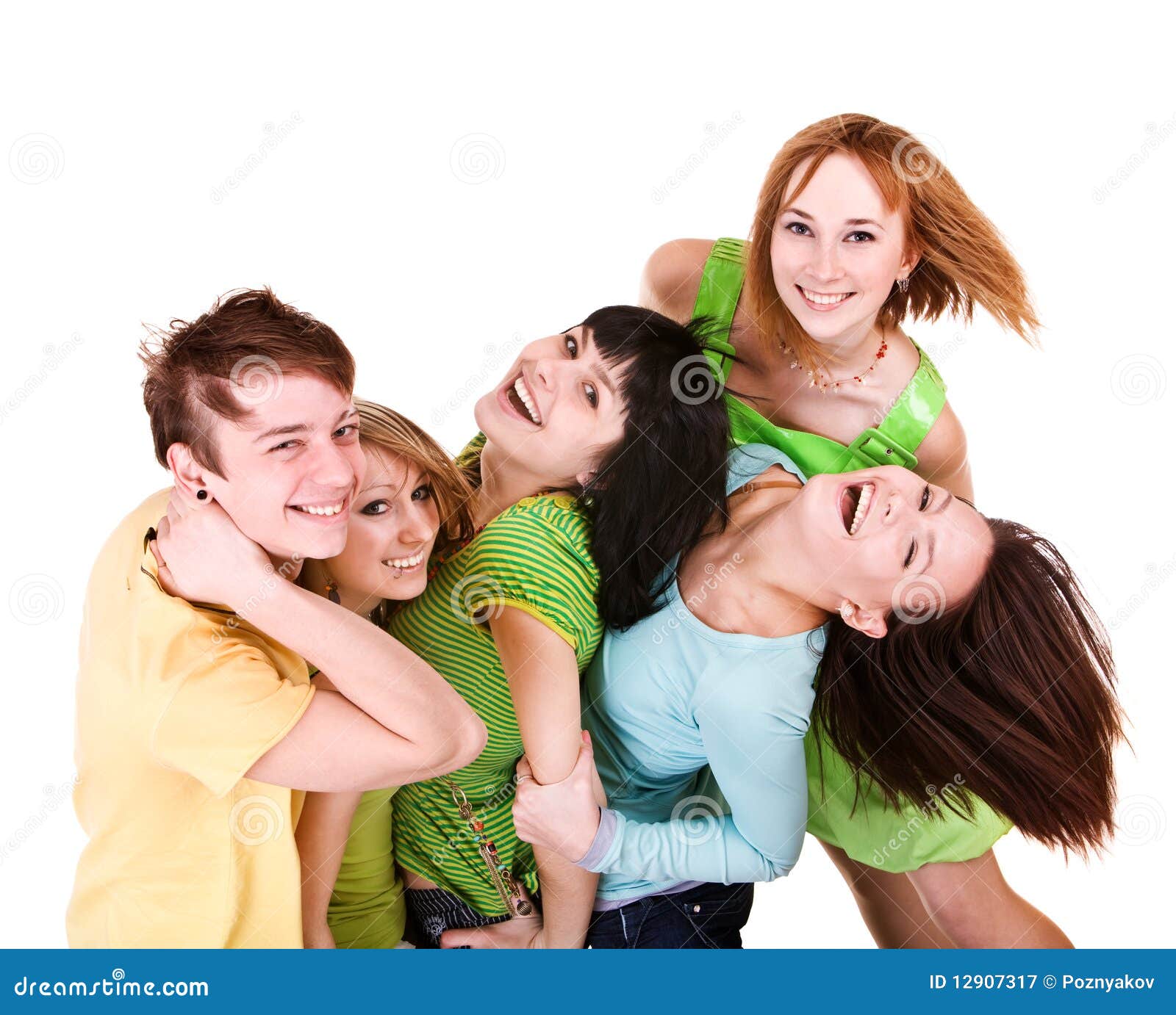 Happyl Group of Young People. Stock Image - Image of happy, laughing ...