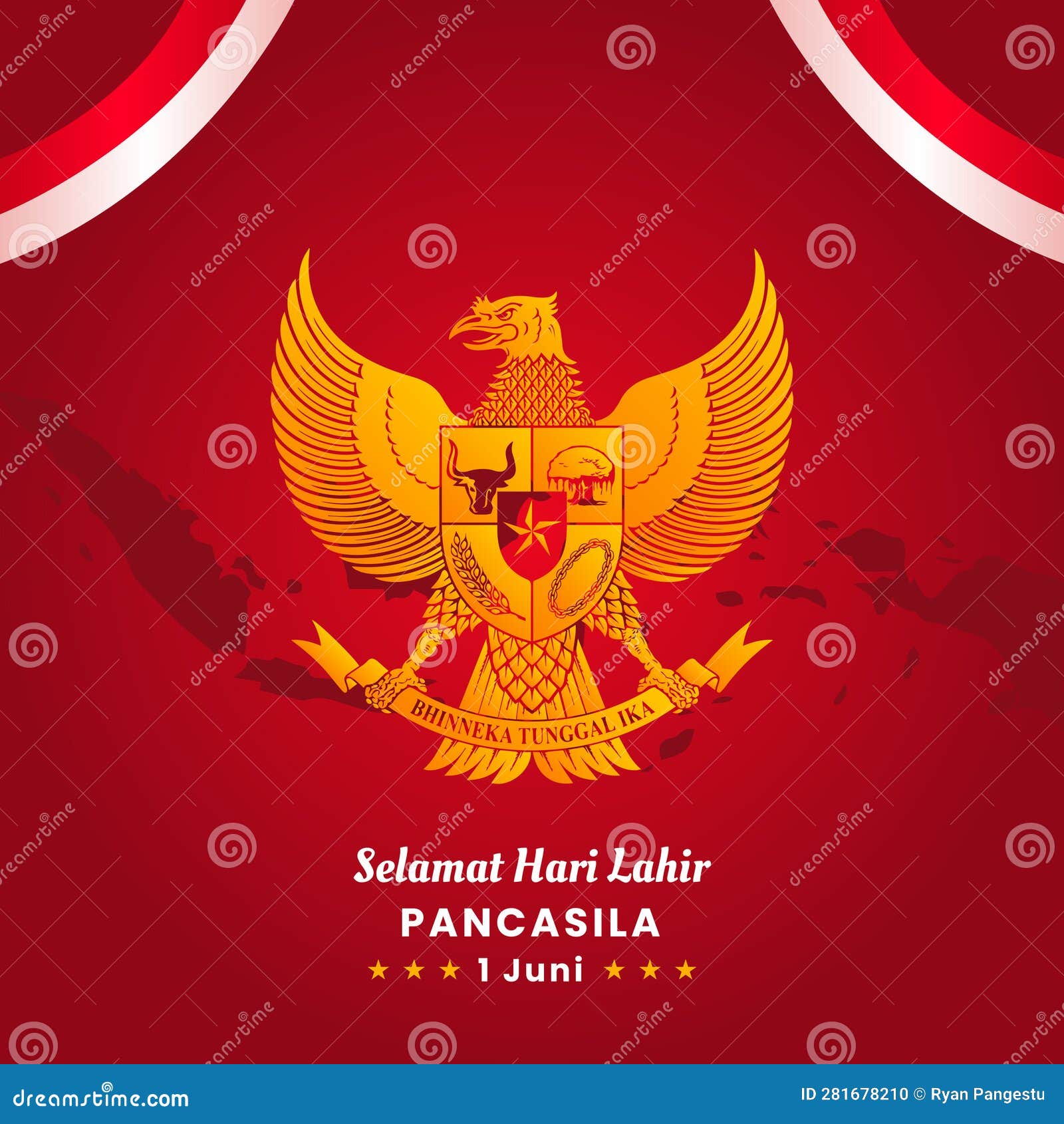 Hari Lahir Pancasila Garuda Indonesia Vector Illustration ...