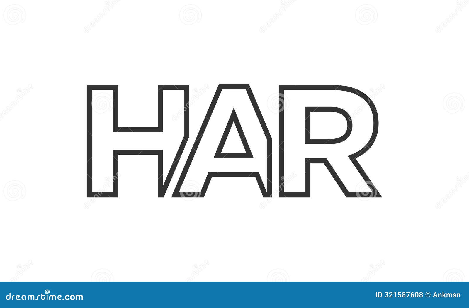 HAR Logo Design Template with Strong and Modern Bold Text. Initial ...