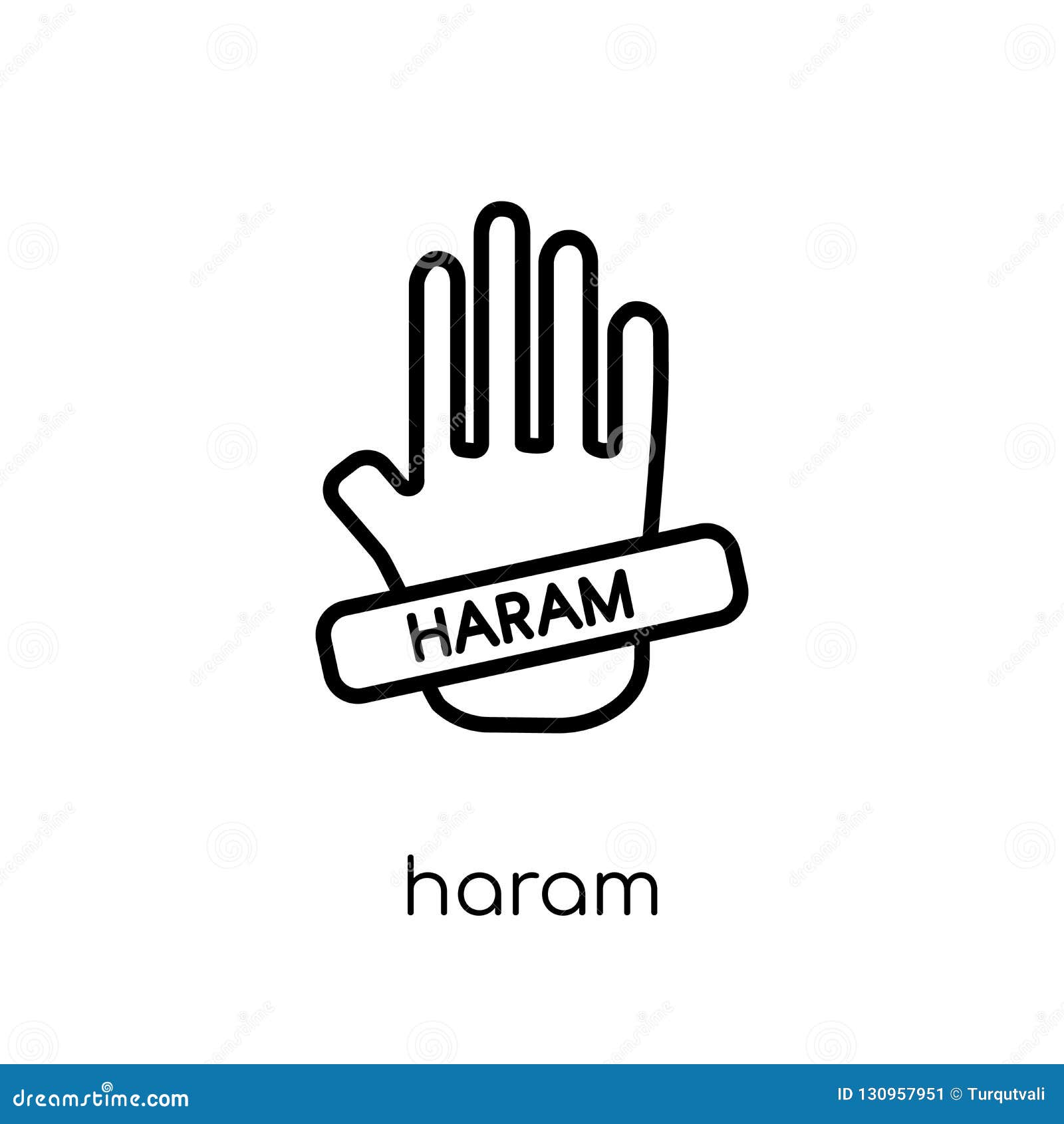 Haram Icon. Trendy Modern Flat Linear Vector Haram Icon on White Stock ...