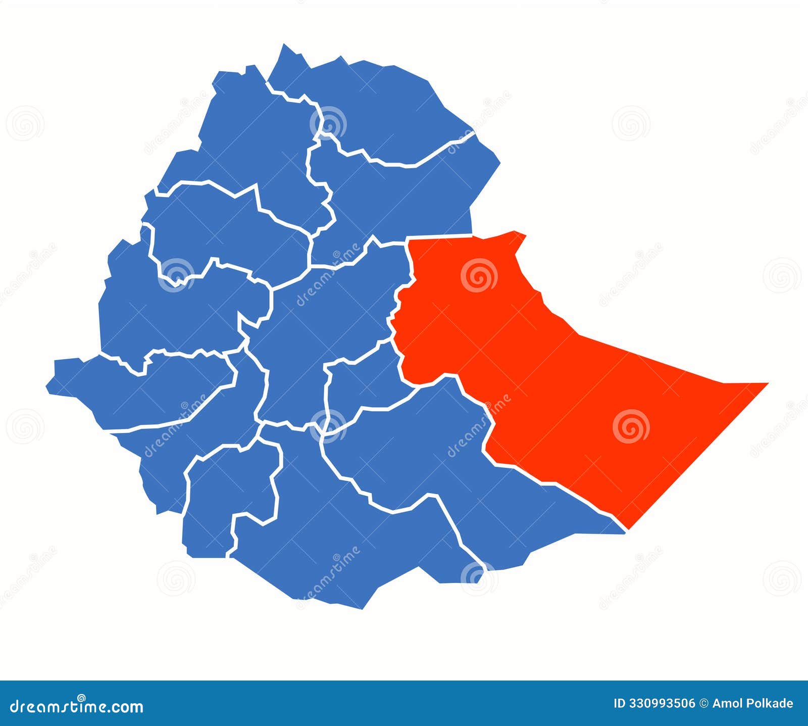 Hararghe Administrative Divisions of the Ethiopia Country Stock Vector ...