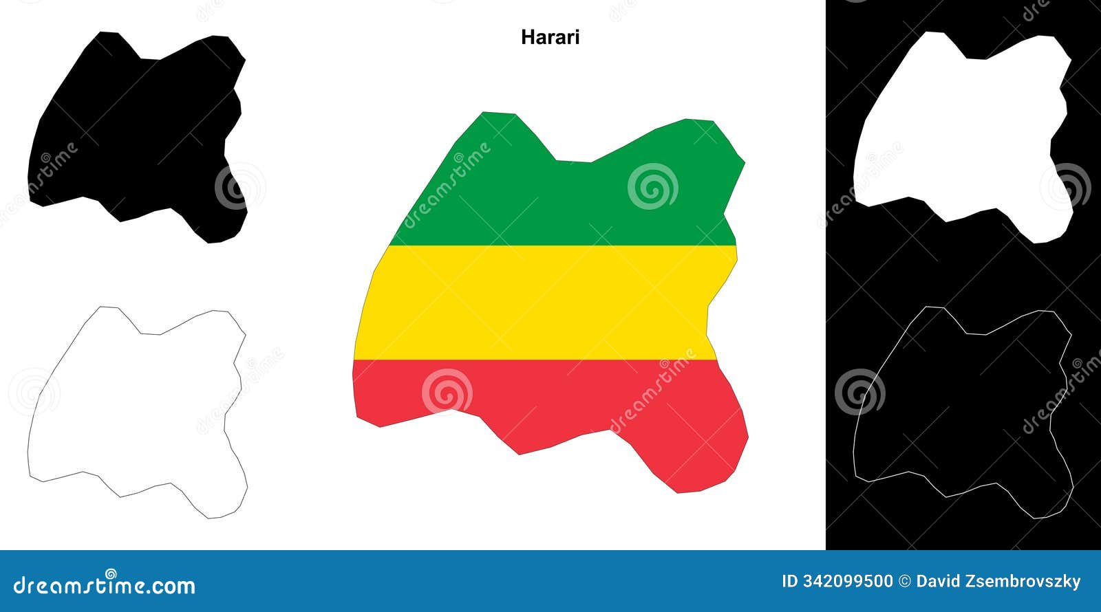 Harari outline map stock vector. Illustration of outline - 342099500