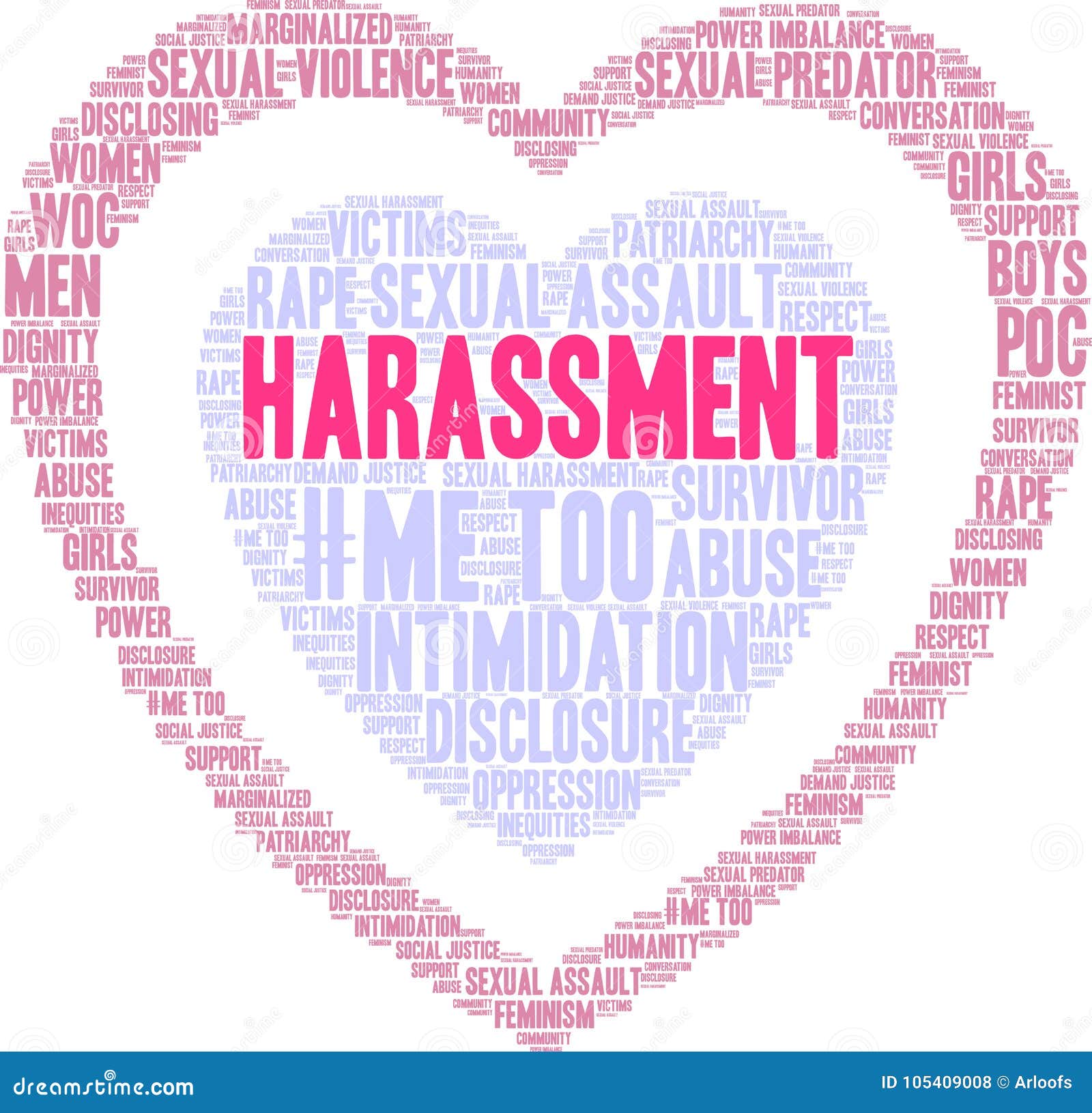 Harassment Word Cloud stock illustration. Illustration of justice ...