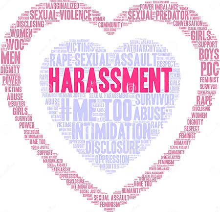 Harassment Word Cloud stock illustration. Illustration of justice ...