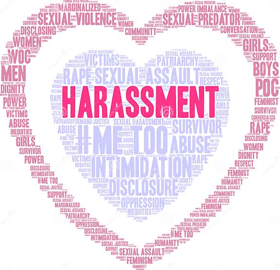 Harassment Word Cloud stock illustration. Illustration of justice ...