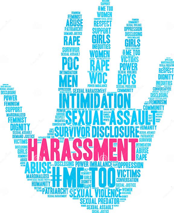 Harassment Word Cloud stock illustration. Illustration of sexual ...