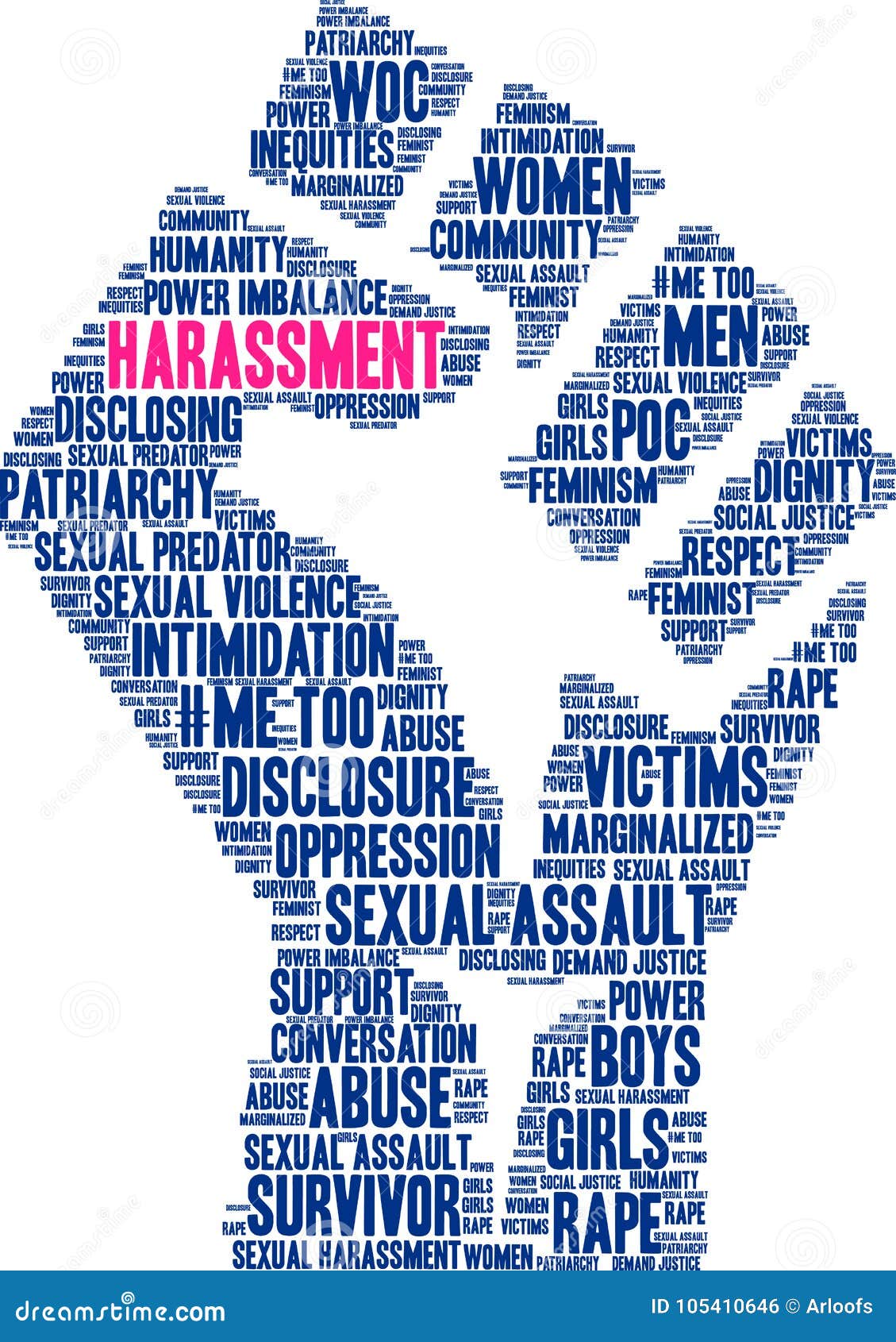 Harassment Word Cloud stock illustration. Illustration of patriarchy ...