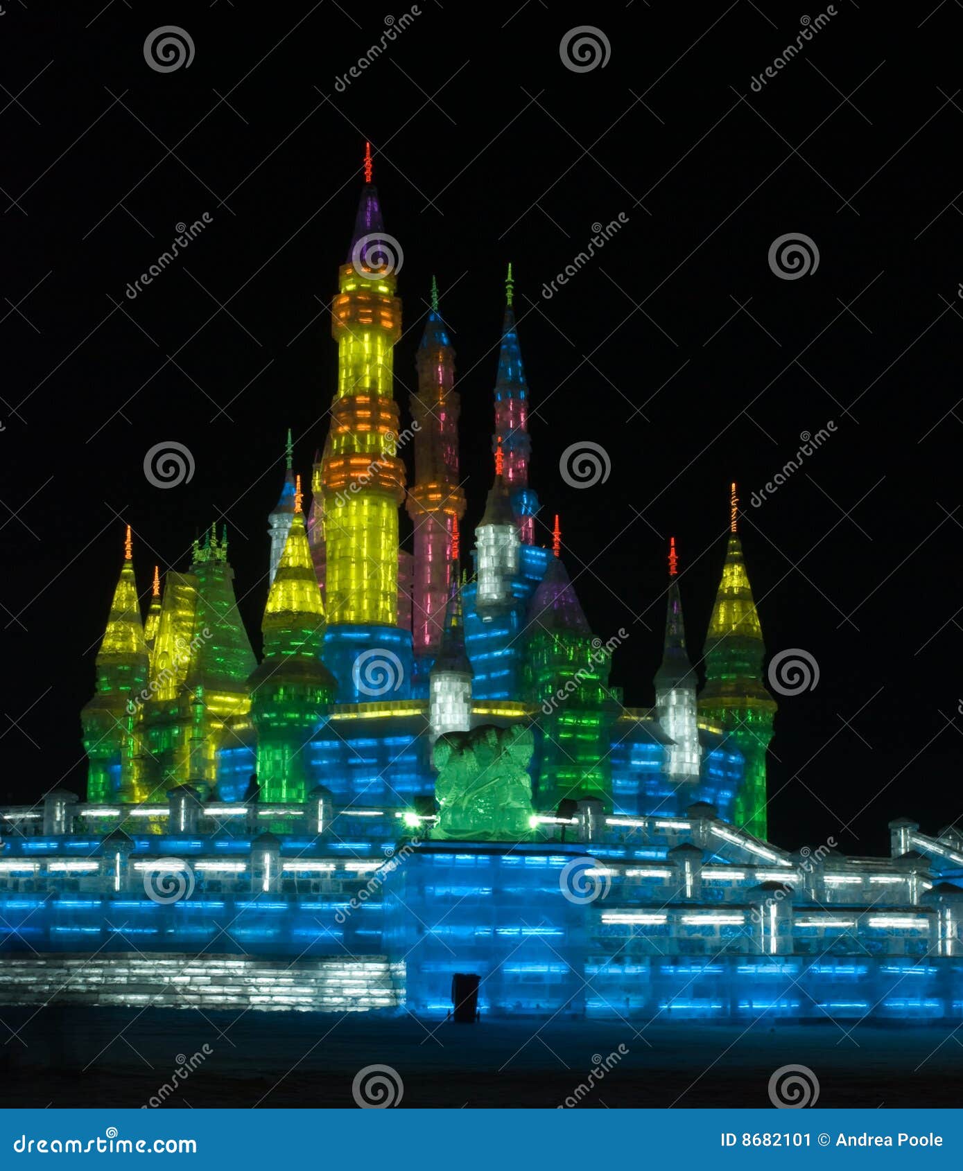 Harbin Castle Ice Sculpture Stock Image - Image of sculpture, festival ...