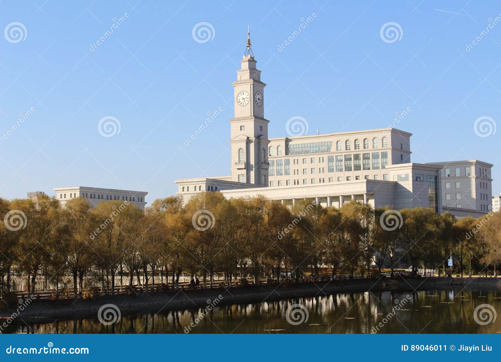 Harbin Normal University`s Main Build with the Clock Bell Stock Image ...