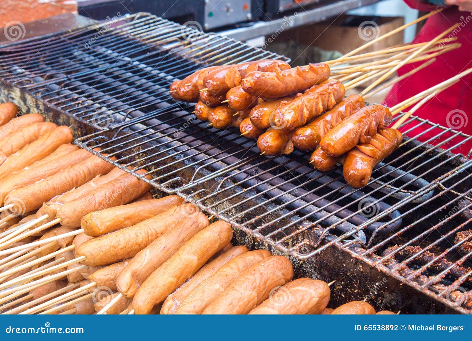 Harbin Red Sausage on a Stick Stock Photo - Image of dirty, barbecue ...