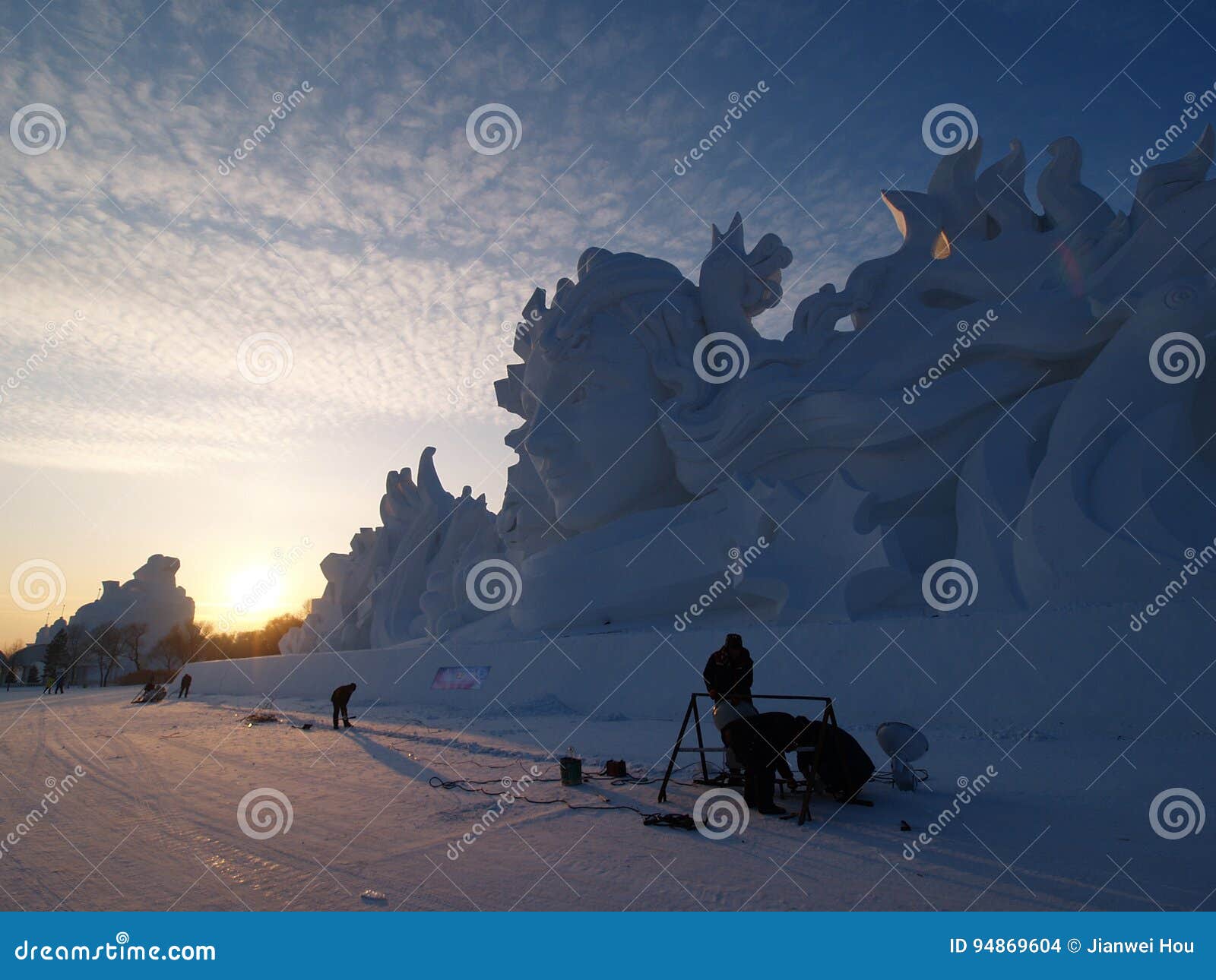 Harbin Scenery Sun Island Snow Editorial Stock Image - Image of spider ...