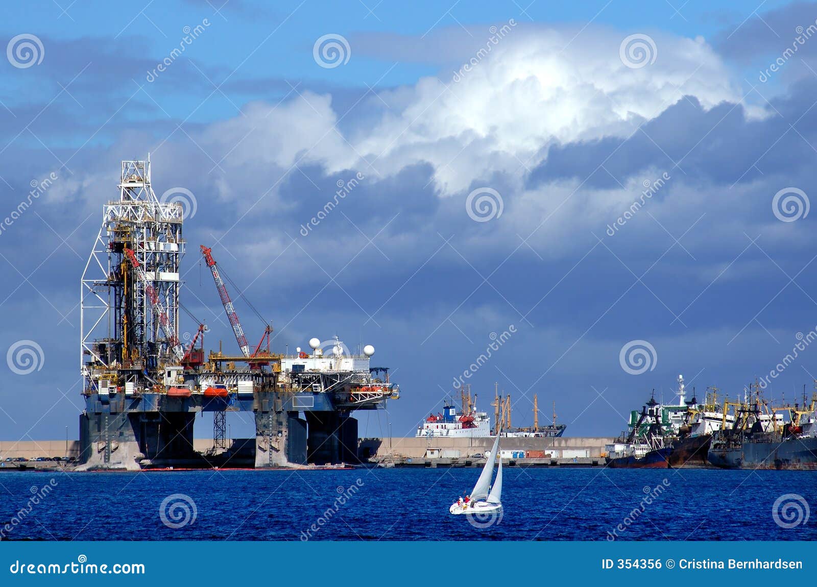 Harbor stock photo. Image of blue, industry, work, boat - 354356