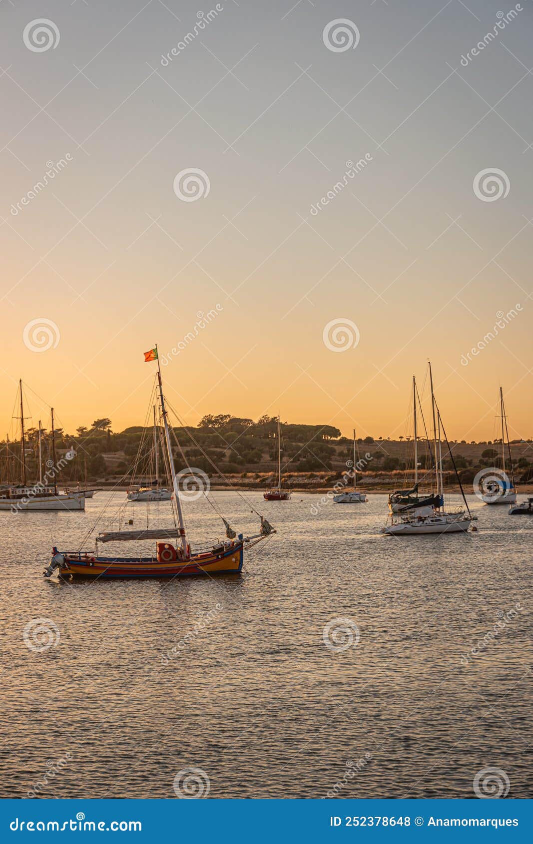 Harbor from Alvor at Sunset in Portugal Stock Photo - Image of atlantic ...