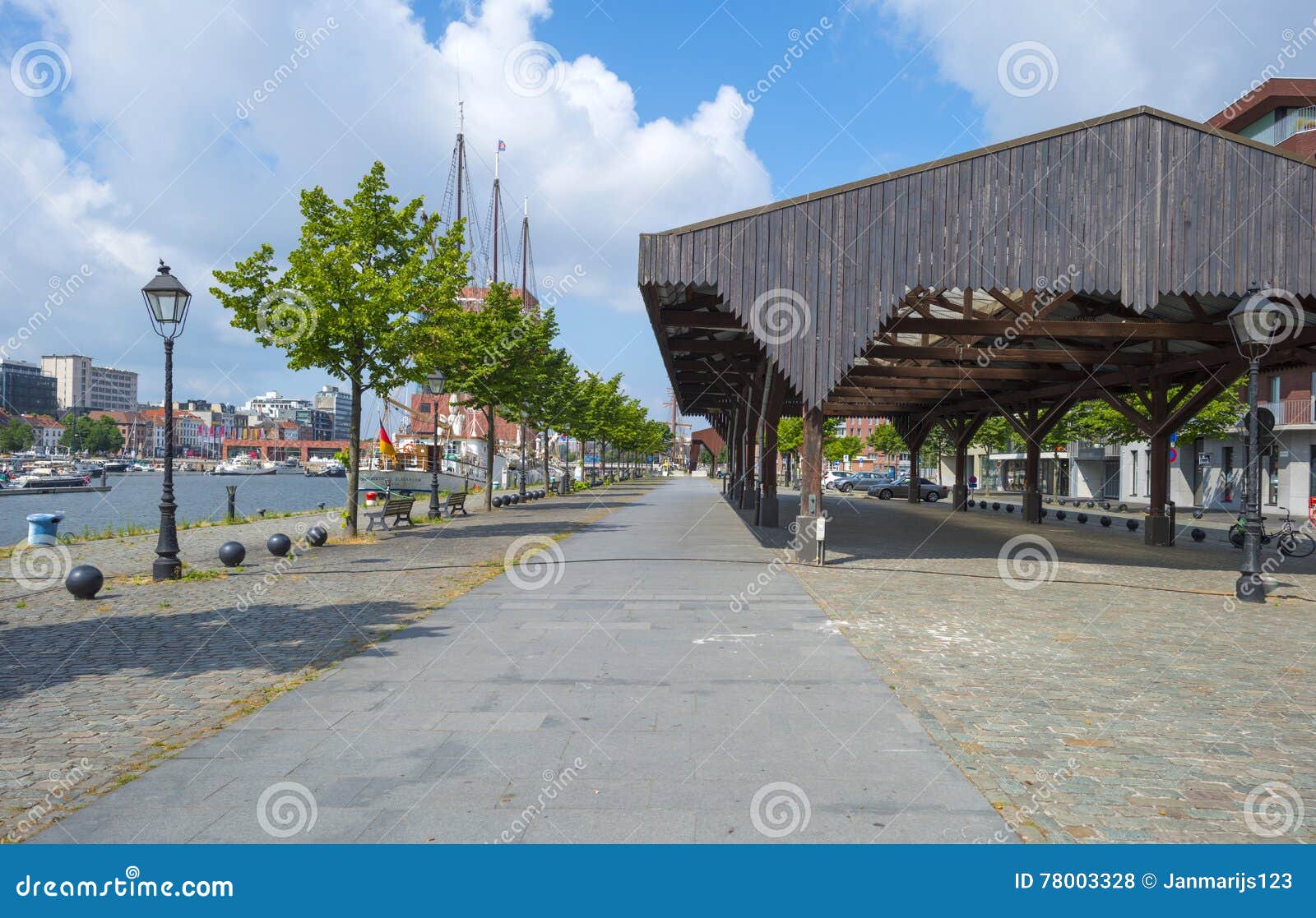 Harbor of Antwerp in Sunlight Stock Photo - Image of sunlight, antwerp ...