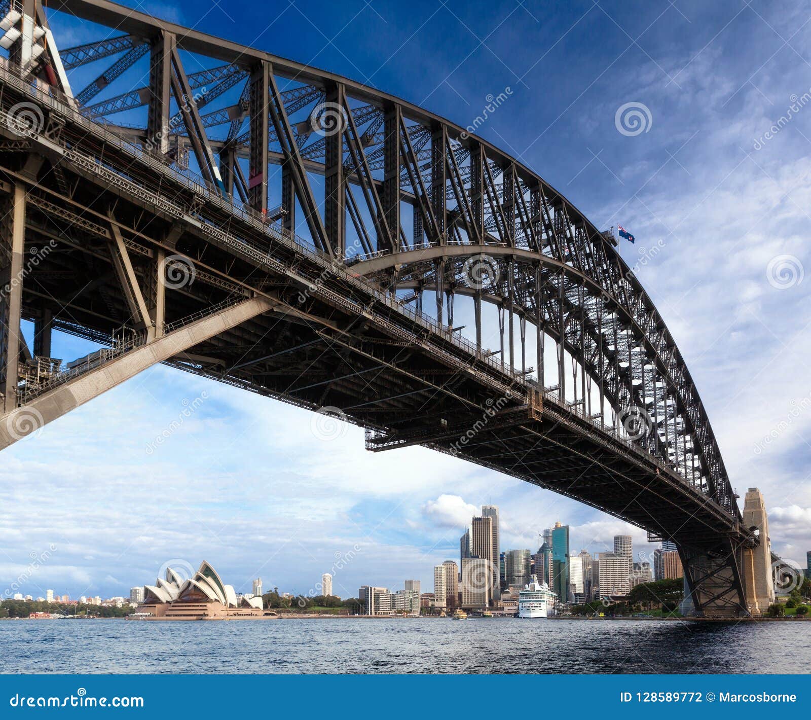 The Harbor Bridge stock photo. Image of travel, harbor - 128589772