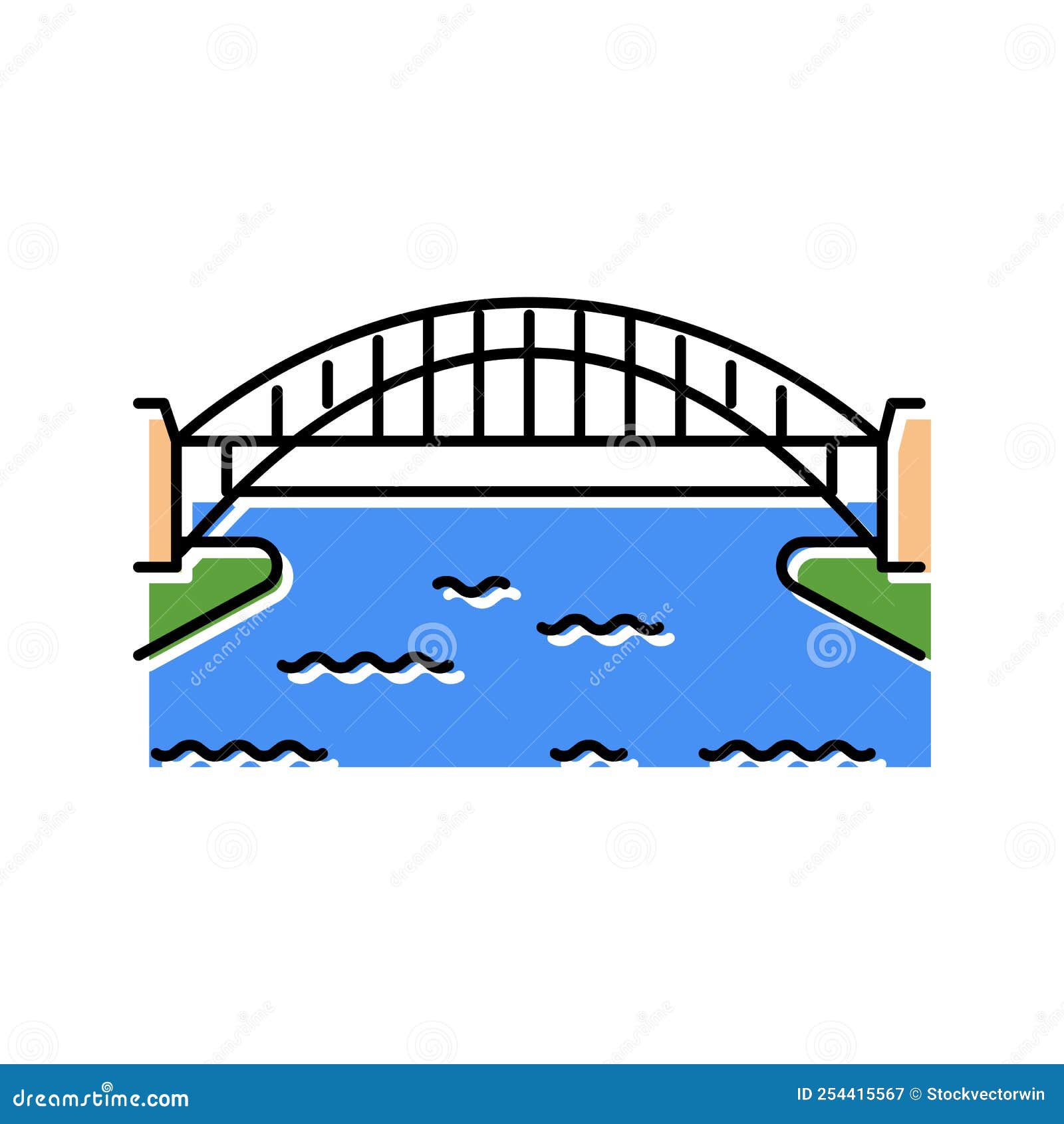 Harbor Bridge Color Icon Vector Illustration Stock Vector ...