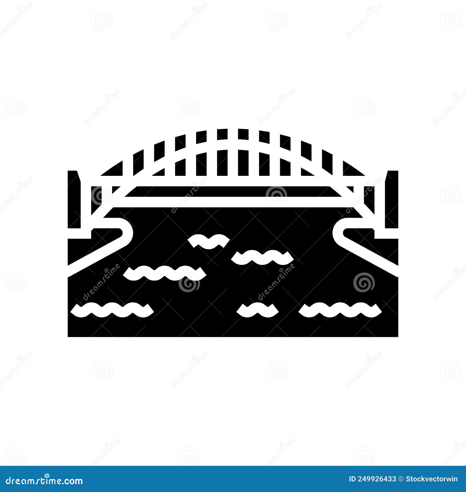 Harbor Bridge Glyph Icon Vector Illustration Stock Vector ...