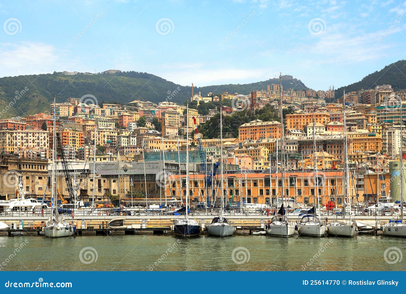 Harbor and City Og Genoa, Italy. Stock Photo - Image of famous, pier ...