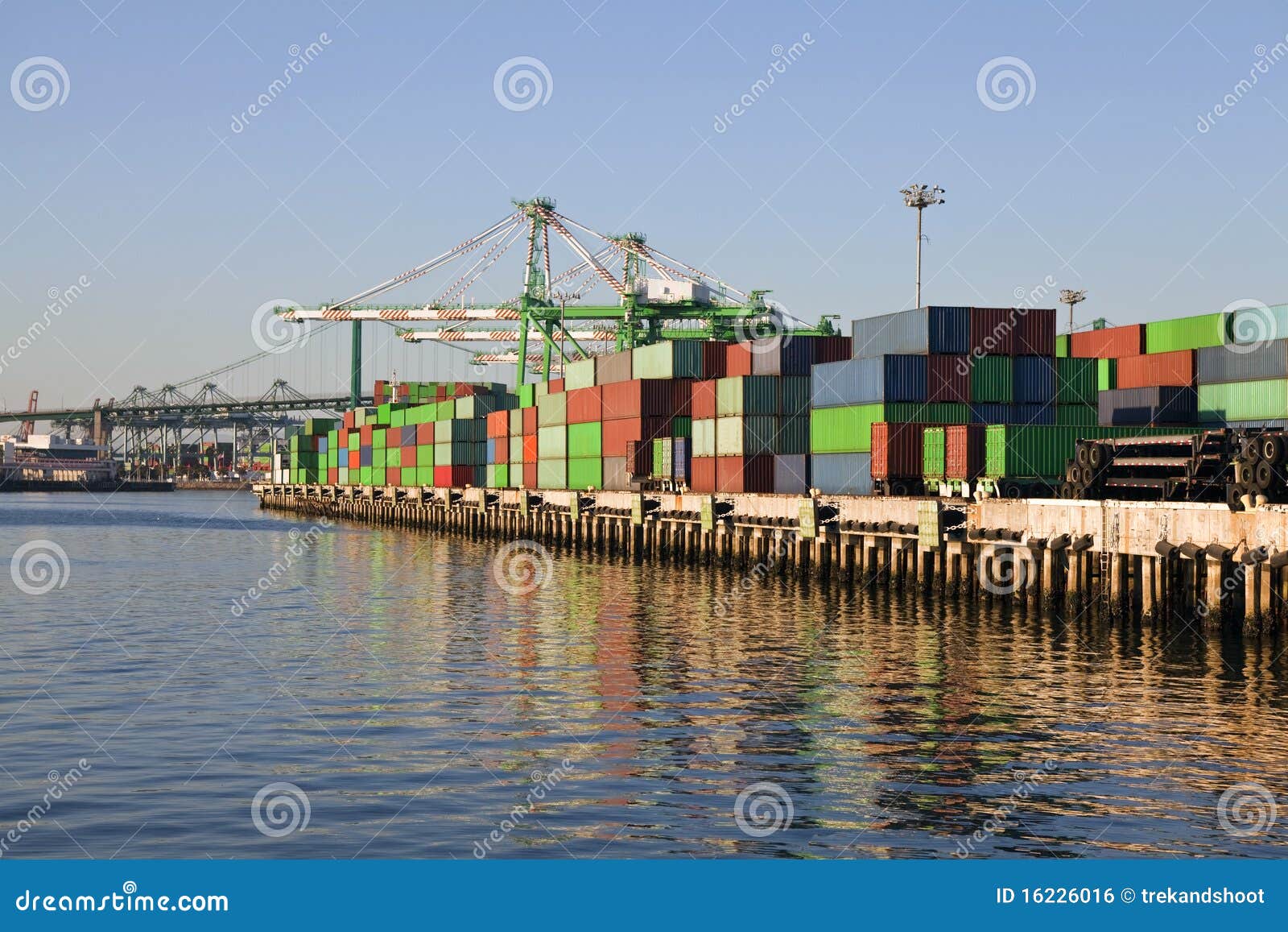 Harbor Containers in Sunset Light Stock Photo - Image of afternoon ...