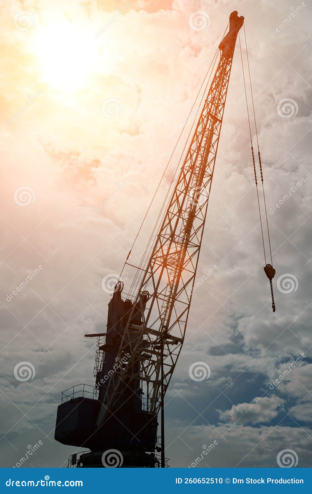Harbor crane stock photo. Image of barge, hoist, logistics - 260652510