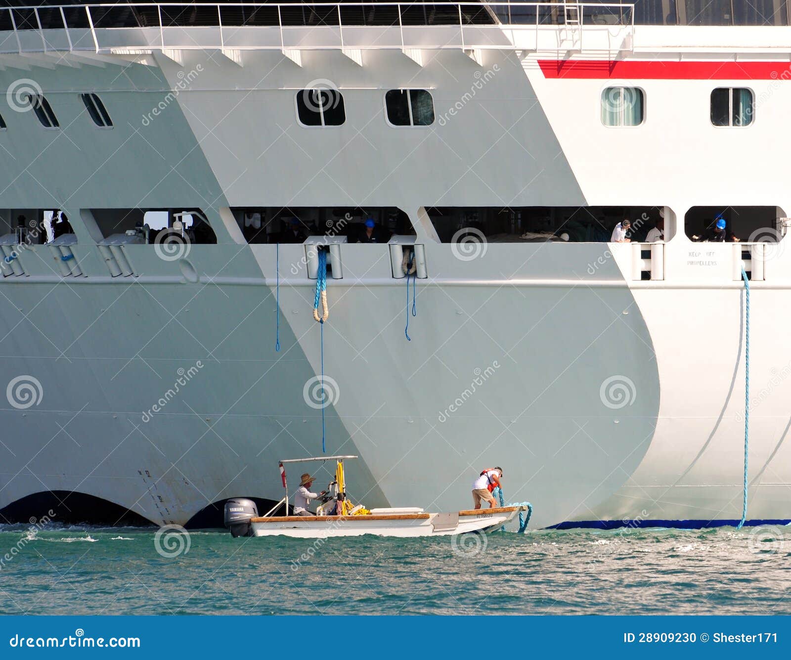 Harbor Crew Tending Ship Lines Editorial Image - Image of cruise, dock ...