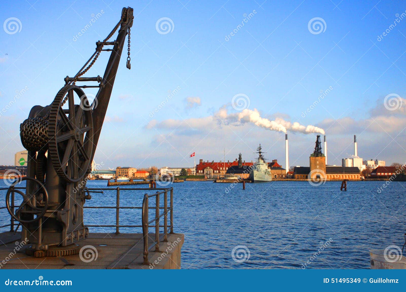 Harbor and Factory - Copenhagen Editorial Stock Image - Image of harbor ...